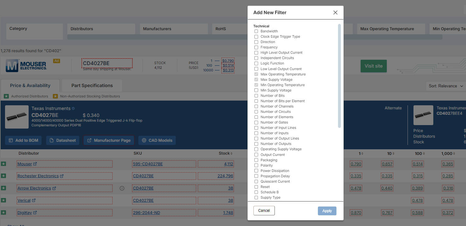 Octopart: A Reliable Electronic Components Search Platform