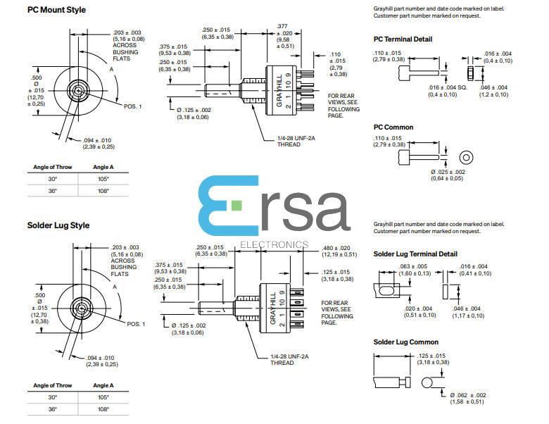 56S30-01-106N Rotary Switch: Features, Applications, and Specifications